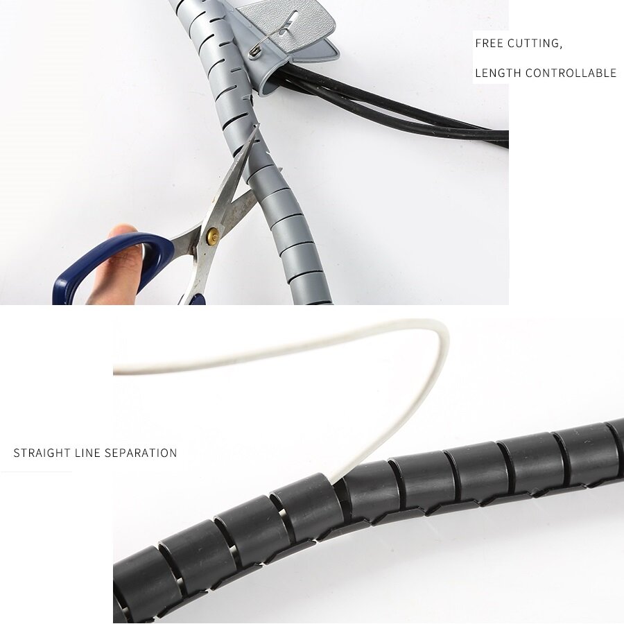 [SONGFUL] 2M 8/10/28มม. Spiral Wrap Sleeving Band Cable Protector Line ...