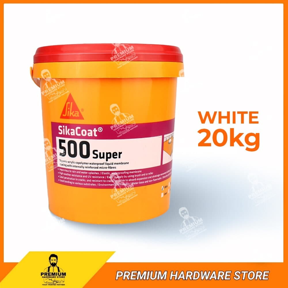 SIKA SikaCoat 500 Super 20kg (White & Grey) Styrene-Acrylic Copolymer ...