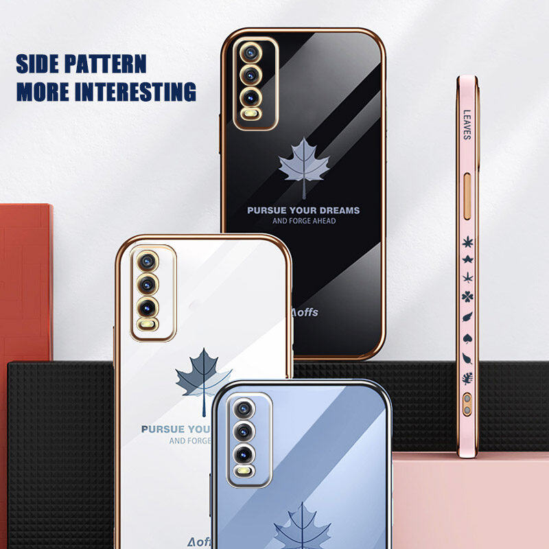 QAWSEDR Maple Leaf ชุบสำหรับ VIVO Y20 Y20s Y20a Y20sg Y20i Y11s Y12s ...