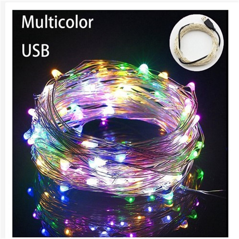 ไฟสาย Led 50ดวงยาว5ม.,ไฟ Led ลวดทองแดงชาร์จด้วย Usb สำหรับตกแต่งงาน ...