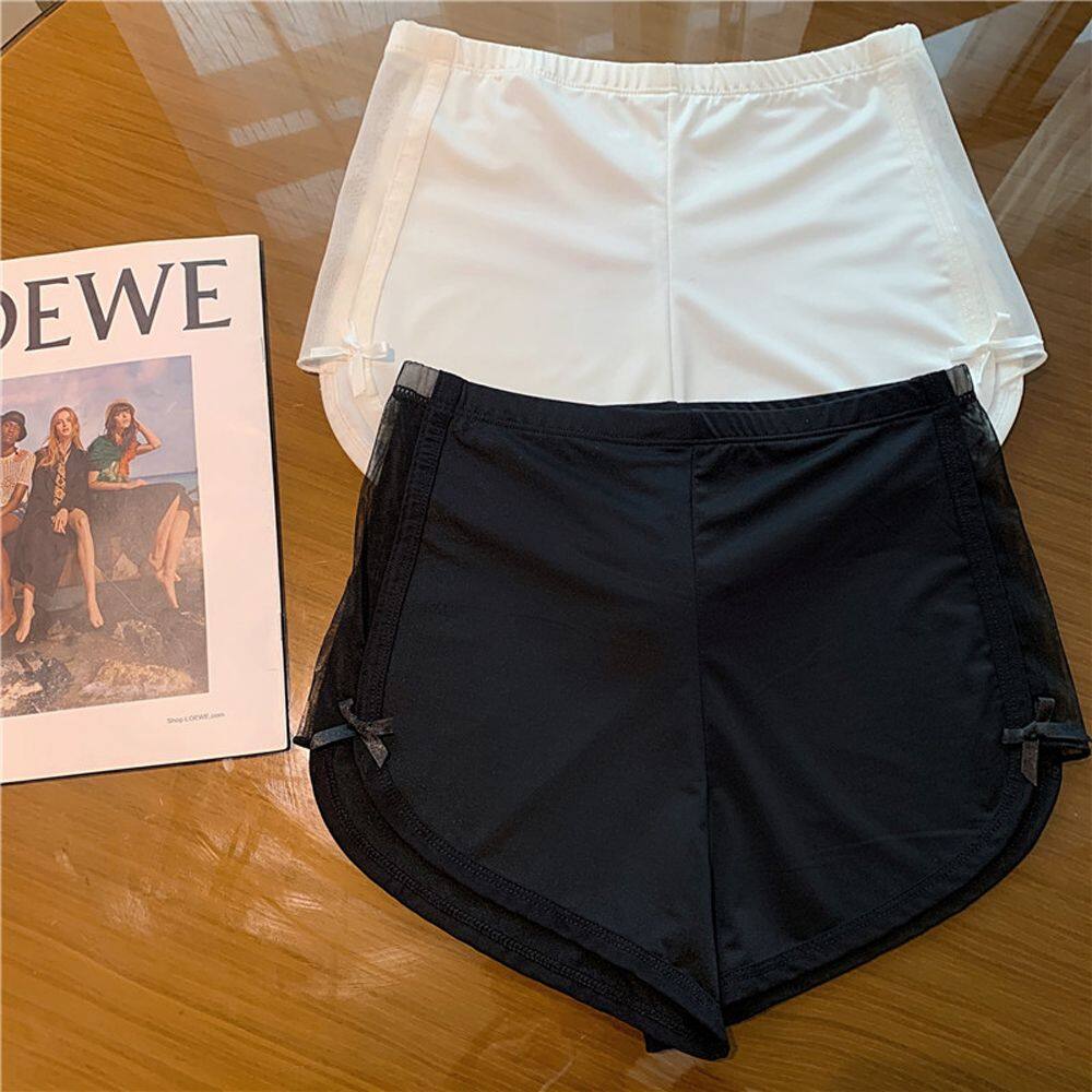 GFGFD ตาข่ายไร้รอยต่อชุดชั้นในผ้าไหมน้ำแข็งฤดูร้อนสีทึบกางเกงขาสั้นความ ...