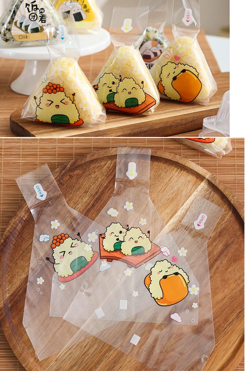 Japanese-Style Cute Cartoon Triangle Rice Ball Packaging Bag ...