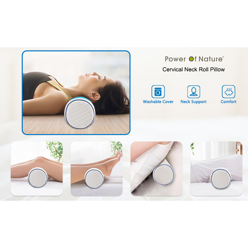 Power of Nature Cervical Neck Roll Memory Foam Pillow Bolster Pillow ...