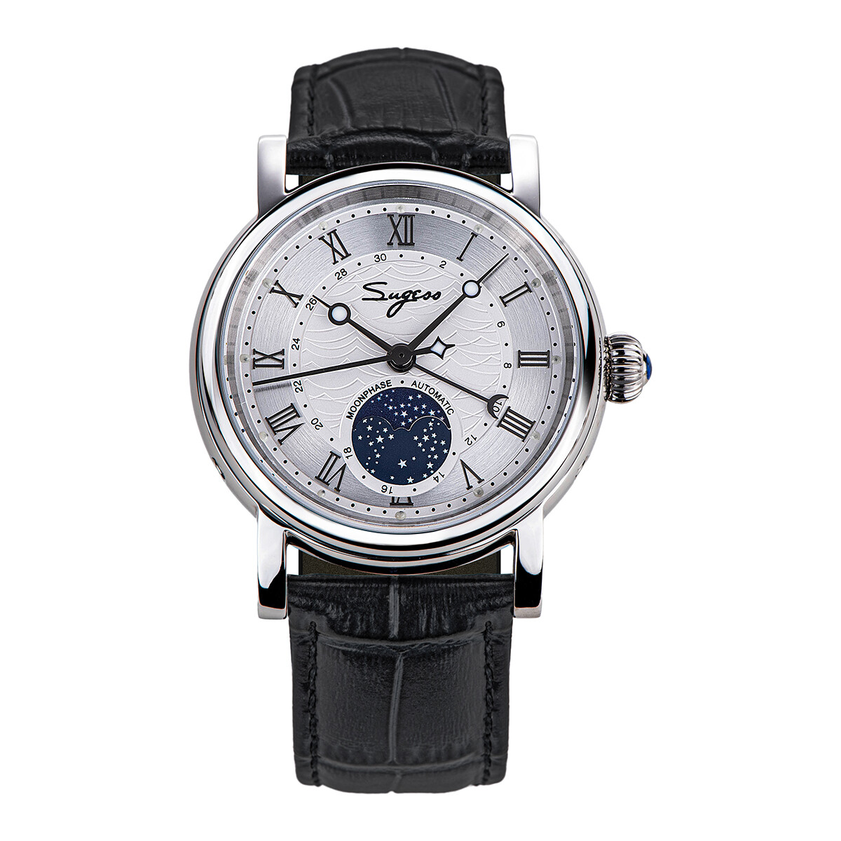 Sugess Watches for Men Automatic Mechanical Watch Moonphase Seagull ...