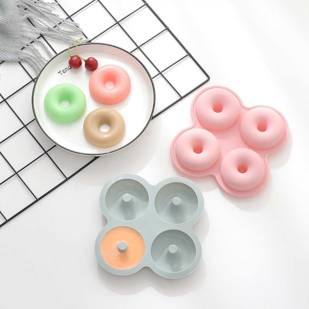 2PCS Silicone Donut Pans 4-Cavity Nonstick Donut Pans Mold Applicable ...