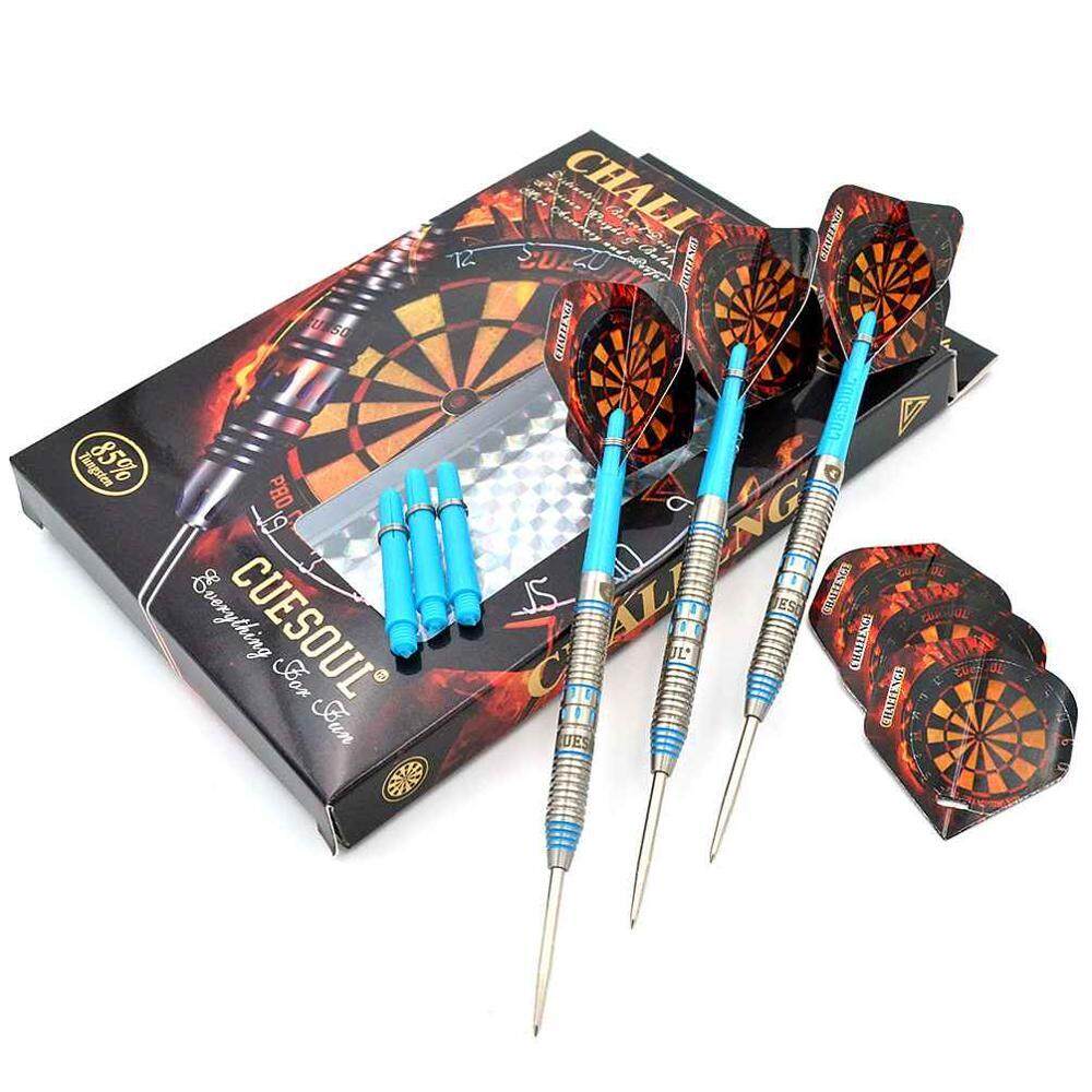 CUESOUL CHALLENGE 85% 22g/24g/26g Steel Tip Tungsten Dart Set With Blue ...