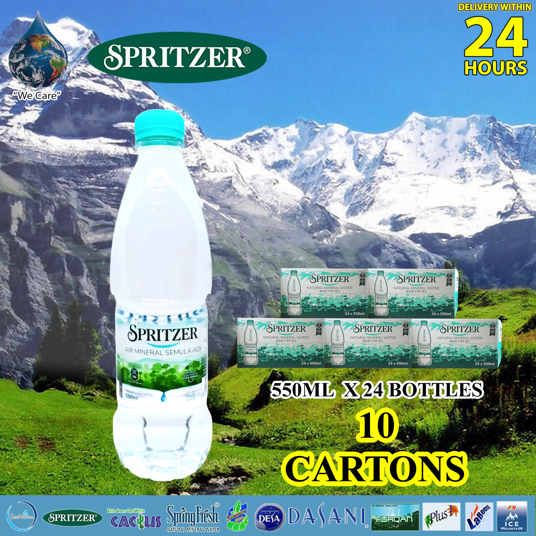 SPRITZER Mineral Water (550ml x 24 Bottles x 10 Cartons) | Lazada