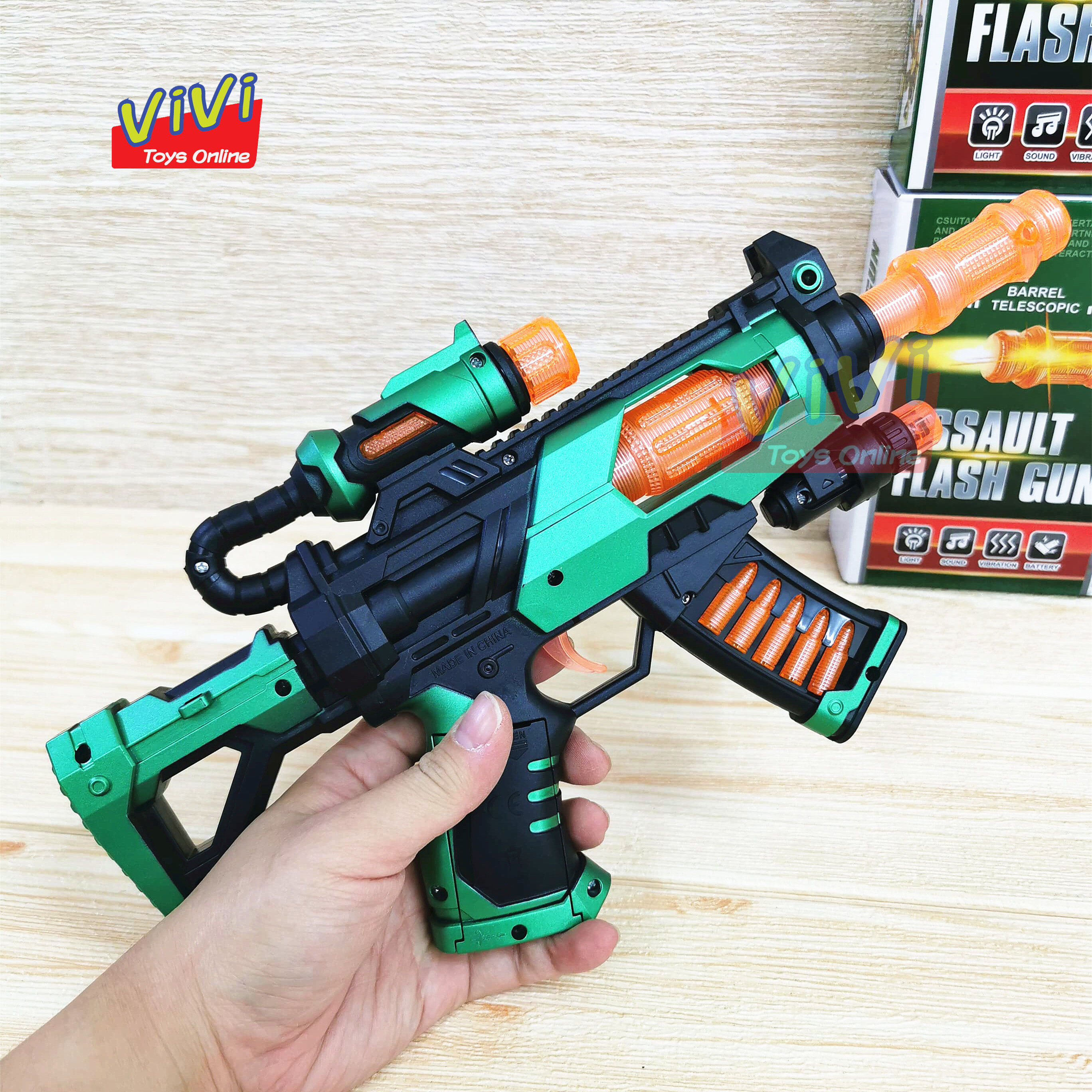 Submachine Gun Toys Gun for Children with Laser Light and Sound Mainan ...