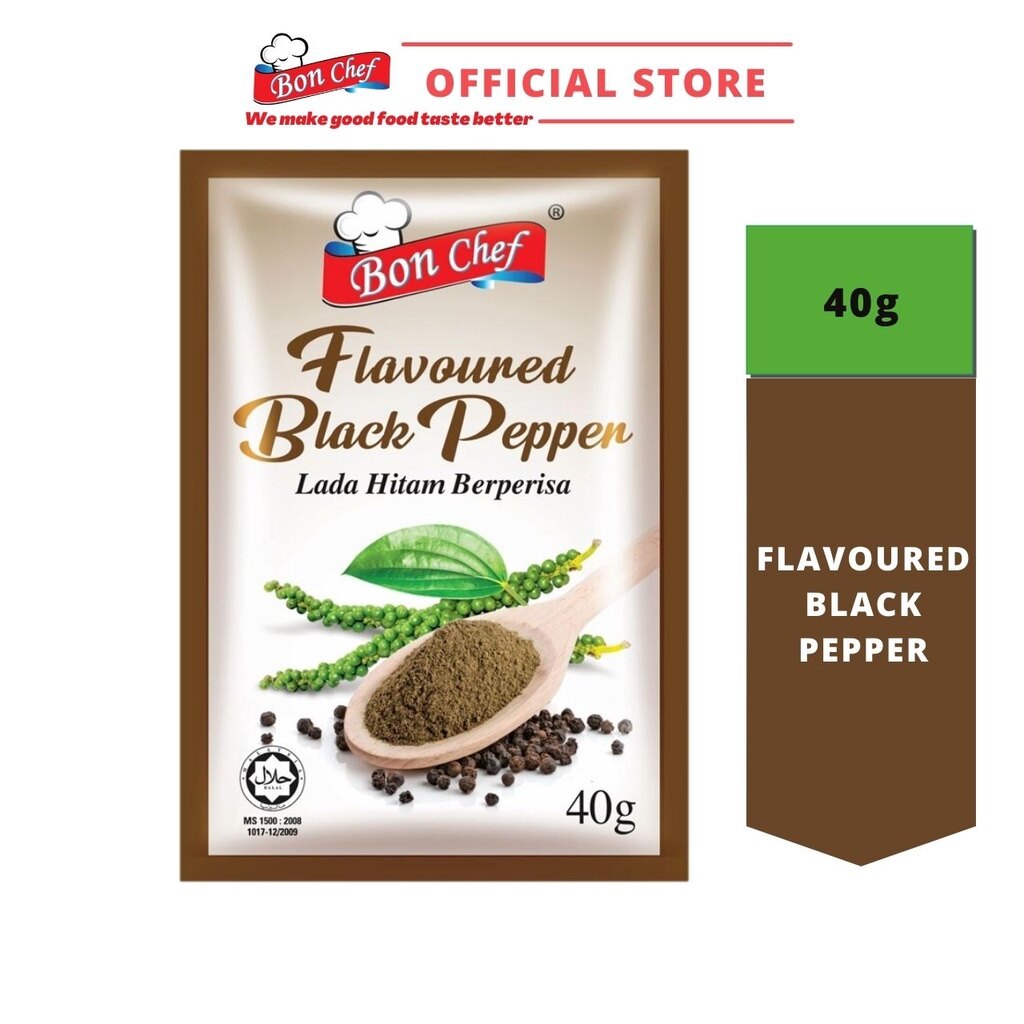30 PACKS x 40g FLAVOURED BLACK PEPPER Bon Chef - [ OUTER BOX ] | Lazada