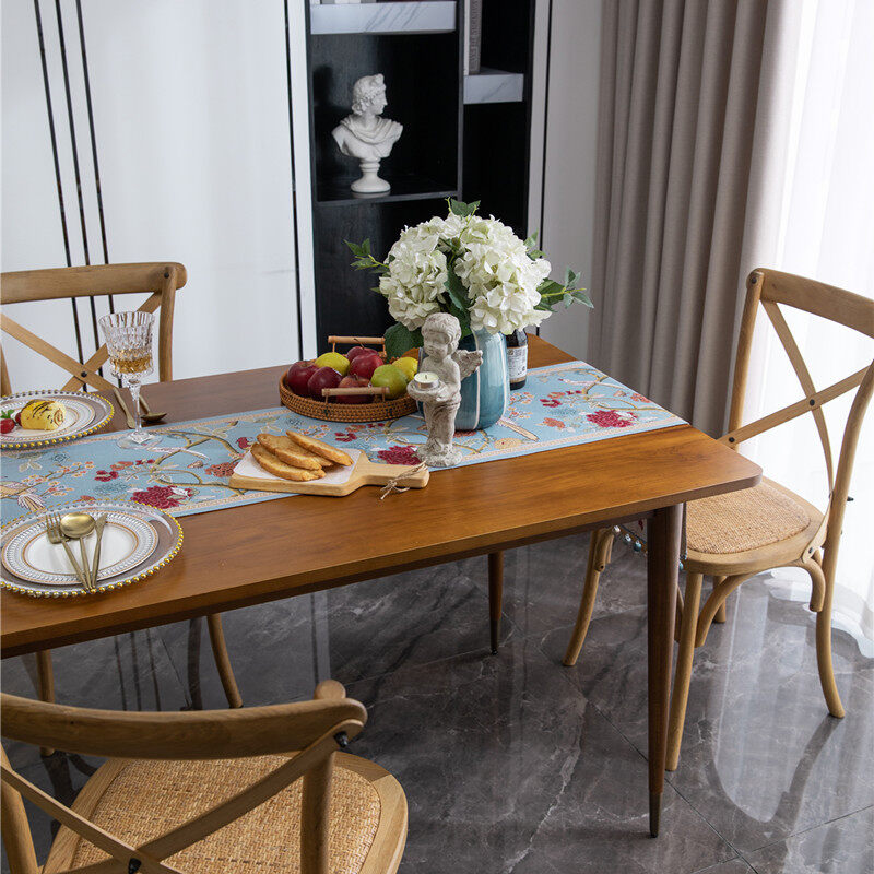 Retro jacquard bird floral beads polyester cotton household table ...