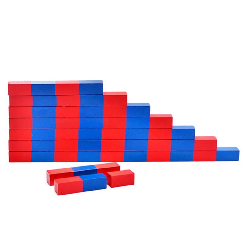 Baby Toy Numerical Rods Montessori Mathematics Red & Blue Rods Bar Math ...