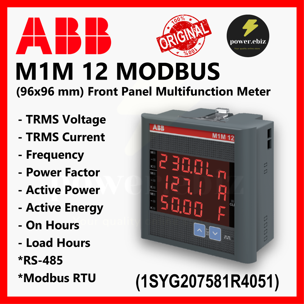 ABB M1M 12 MULTI FUNCTION DIGITAL METER - MODBUS RTU RS485 (1SYG207581R4051) | Lazada