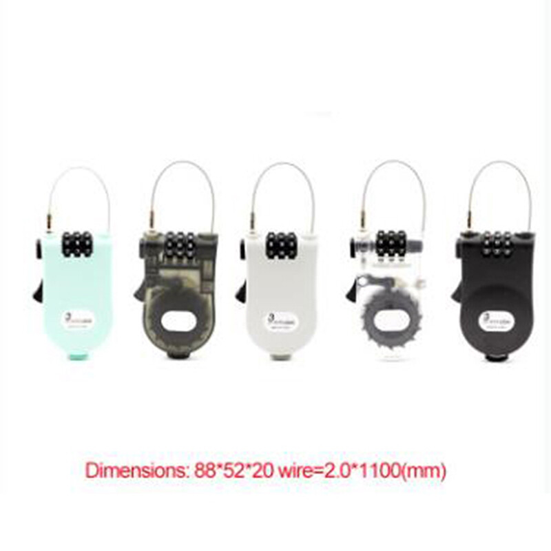 Jay Retractable Bicycle Combination Cable Code Lock Helmet Luggage ...