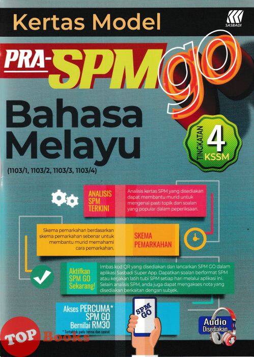 [TOPBOOKS Sasbadi] Buku Latihan : Kertas Model Pra SPM GO KSSM 2024 ( Tingkatan 4 ) | Lazada