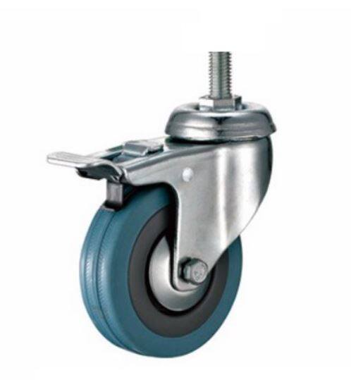 2 Inch M8 Screw Thread Grey Rubber Wheel M8 Stem 8mm Screw Roller ...