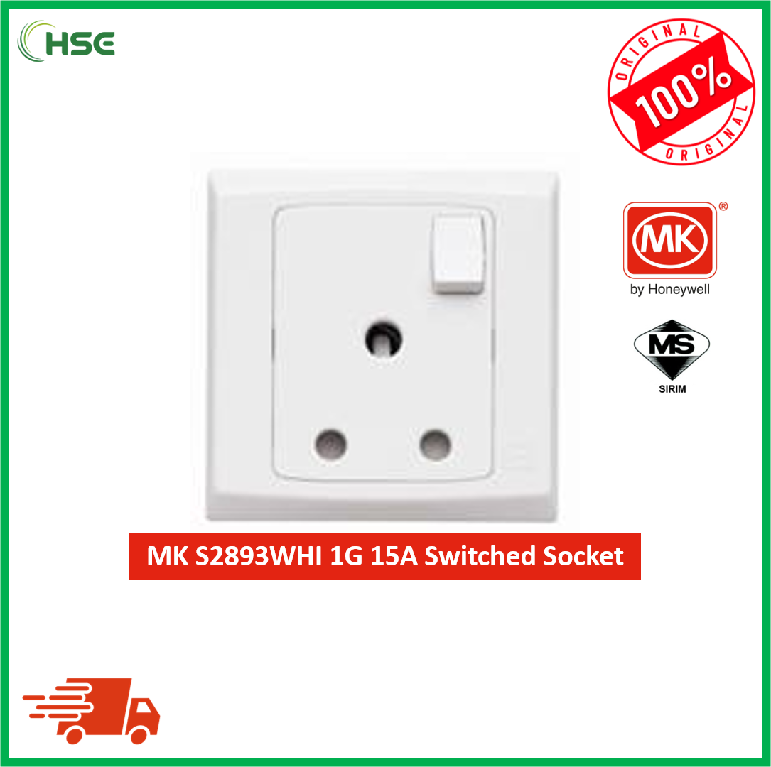 MK S2893WHI Slimeline 1 Gang 15A Switched Socket Outlet - hse | Lazada