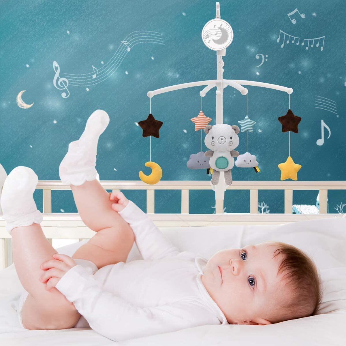 Baby Toys Infant Melody Bed Cot Wind-Up Baby Cot Mobile Music Mobile ...