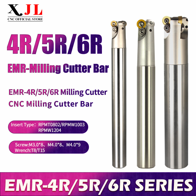 XJL R5 EMR Milling Cutter Bar R6 Round Nose Bull CNC End Mill Holder R4 ...