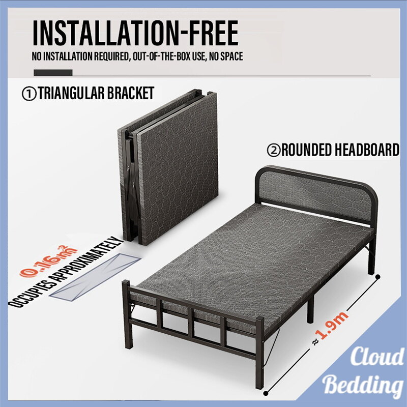 Foldable Bedframe Metal Bedframe Foldable Bed Travel Bed Portable ...