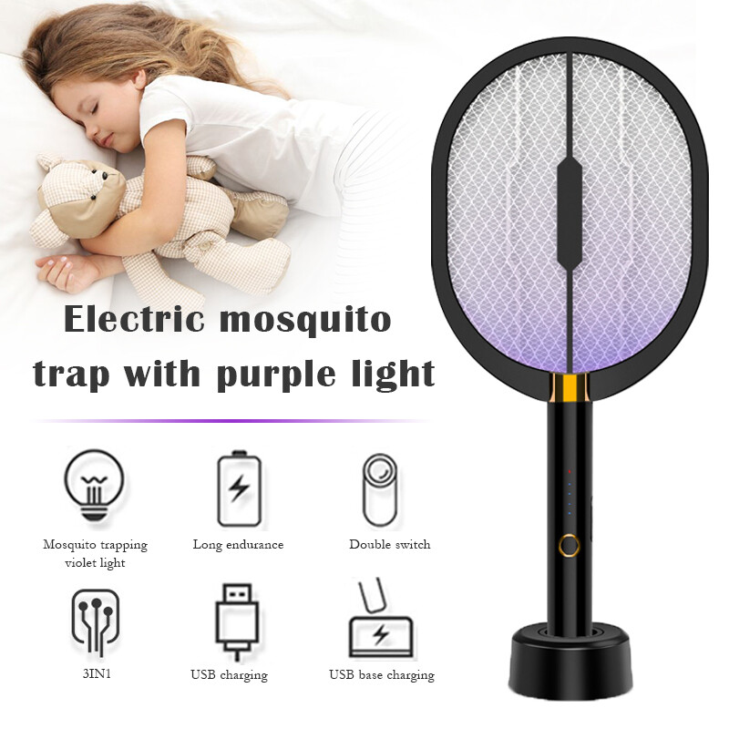 3 in 1 Electric Insect Racket Mosquito Killer Swatter Mosquito Insects ...
