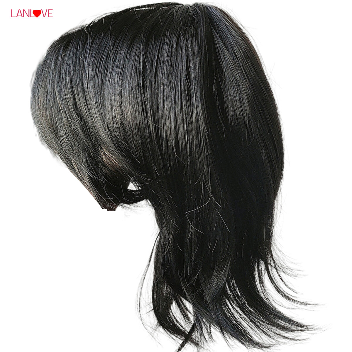 LANLOVE Fluffy Mullet หัวประเภทวิกผมสั้นต่อผมแฟชั่นสำหรับผู้หญิงผู้ชาย ...