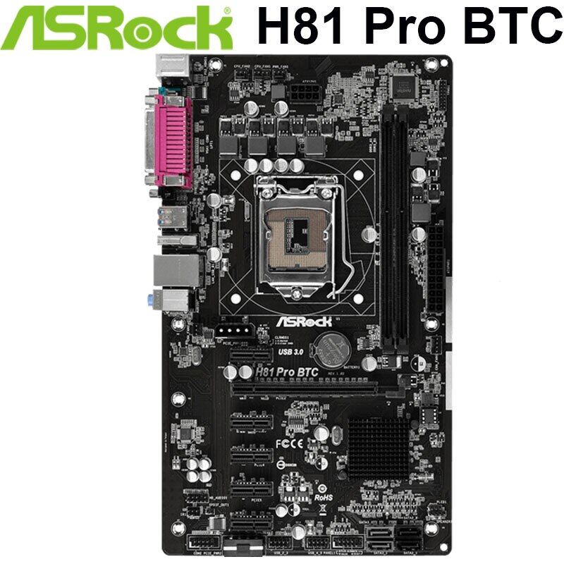 Asrock H81 Pro BTC เมนบอร์ด100% Original LGA 1150 I3 I5 I7 DDR316GB ...