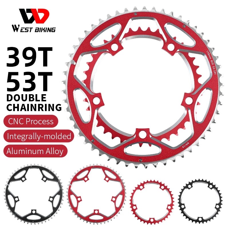 WEST BIKING 130BCD คู่ Chainring 39/53T 44/56T แผนที่จักรยาน Chainwheel ...