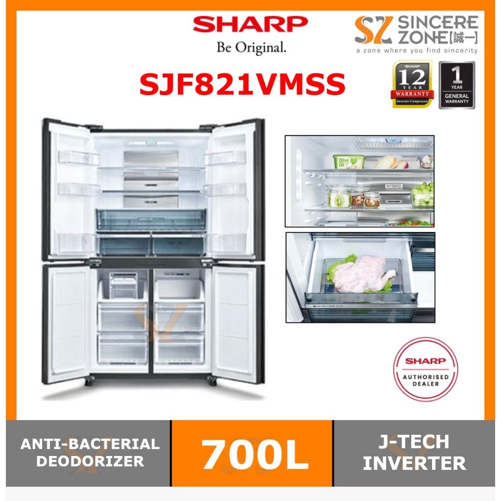 [FOR KLANG VALLEY ONLY] Sharp SJF821VMSS 700L Avance Series 4 Door ...