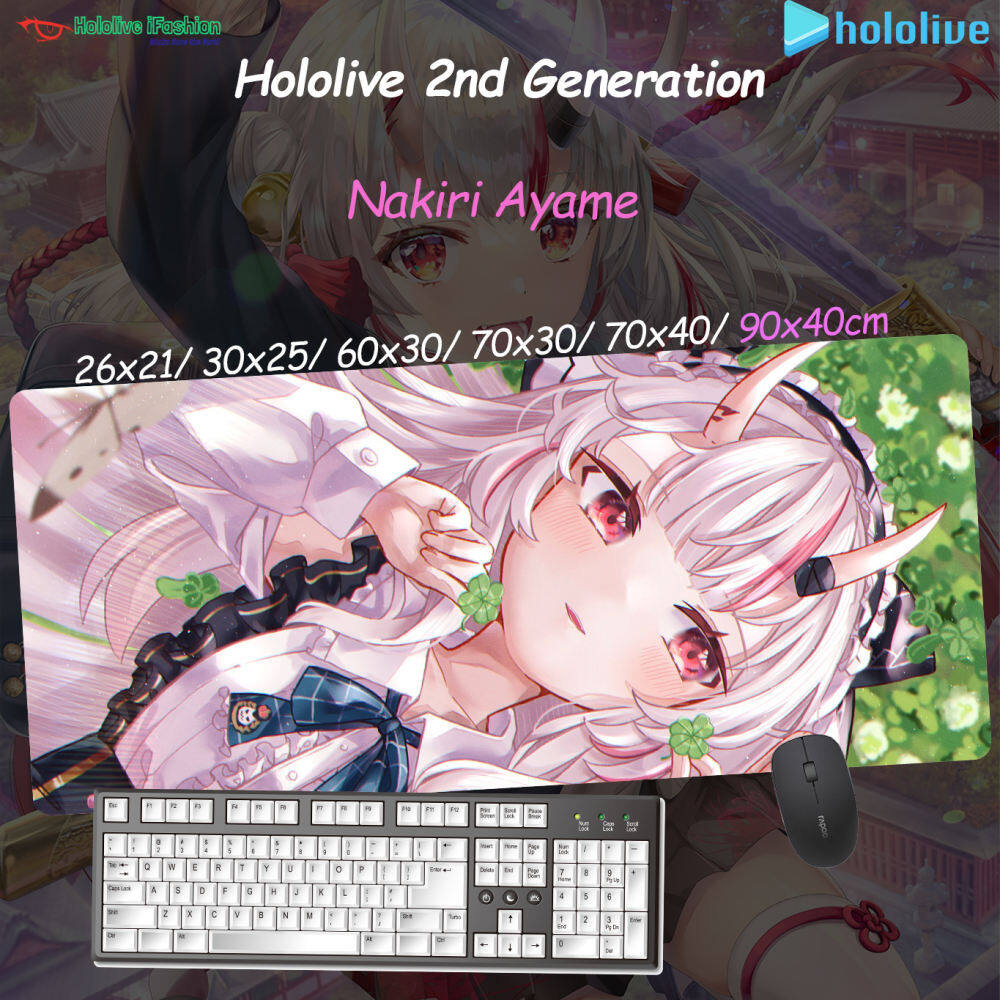 Nakiri Ayame ☆ แผ่นรองเมาส์ Hololive Pixiv ขนาดใหญ่,แผ่นรองคีย์บอร์ดรูปเด็กผู้หญิงน่ารักซิลิโคน ...