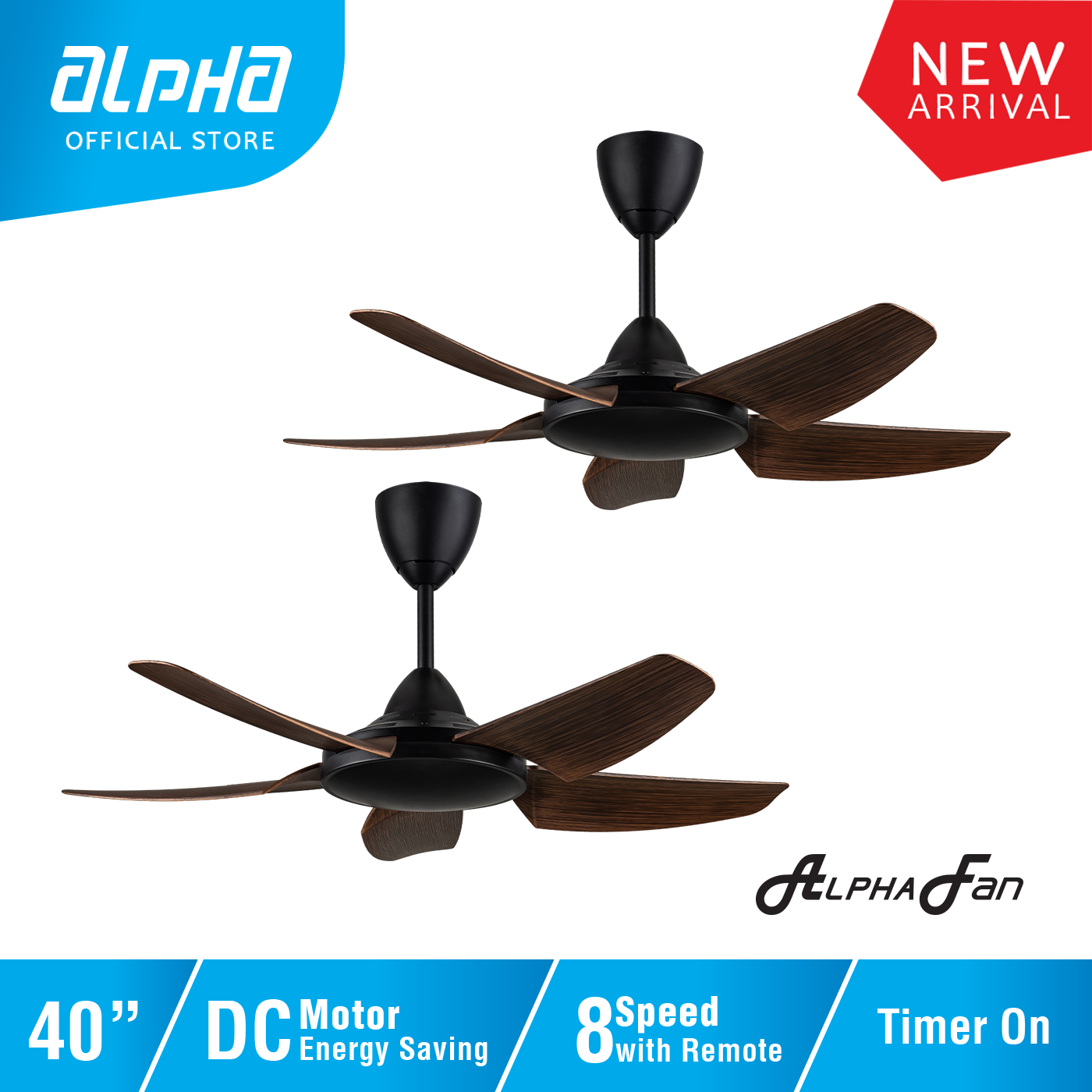 ALPHA AlphaFan - [Twin Pack] AX666(DC) 5B 40 Inch DC Motor Ceiling Fan ...