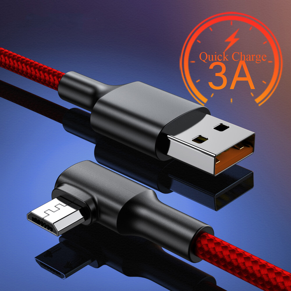 L-Type USB สาย Micro 3A สายชาร์จเร็ว1.2เมตร2เมตรสำหรับ Xiaomi Redmi ...