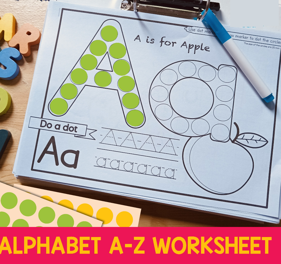 Do-A-Dot ABC Alphabet Fun Activity Worksheet for Preschool Kindergarten ...