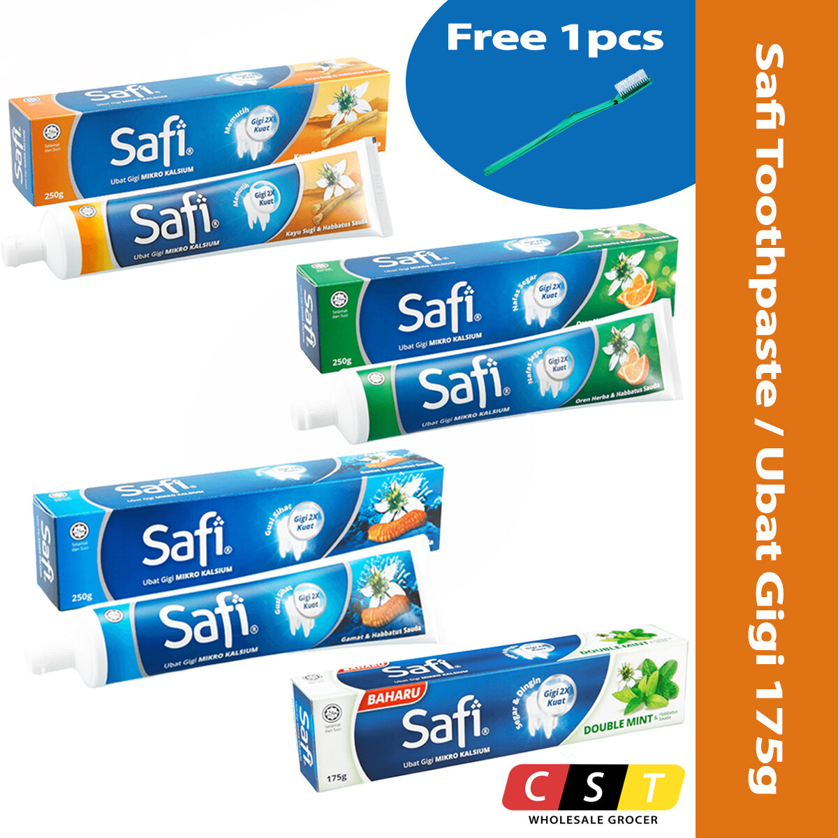 Safi Toothpaste Ubat Gigi Mikro Kalsium 175g (Percuma Berus Gigi) | Lazada