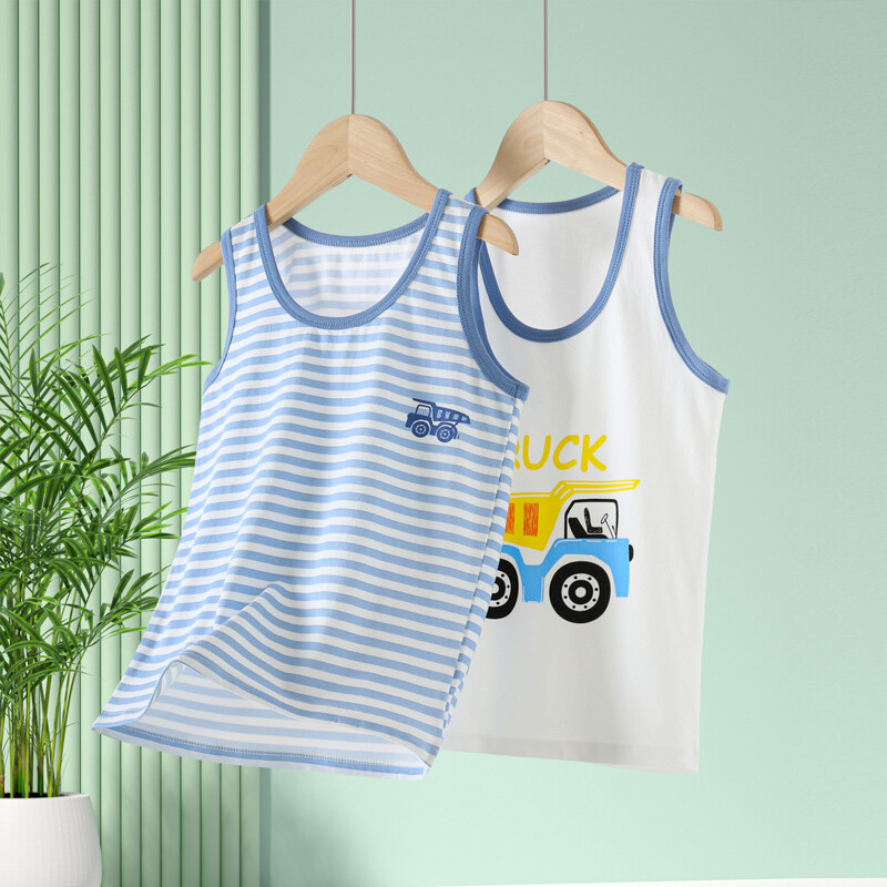 LeafishKids Singlet Cotton 100-150Cm Boys Girls Tank Tops Solid Color ...