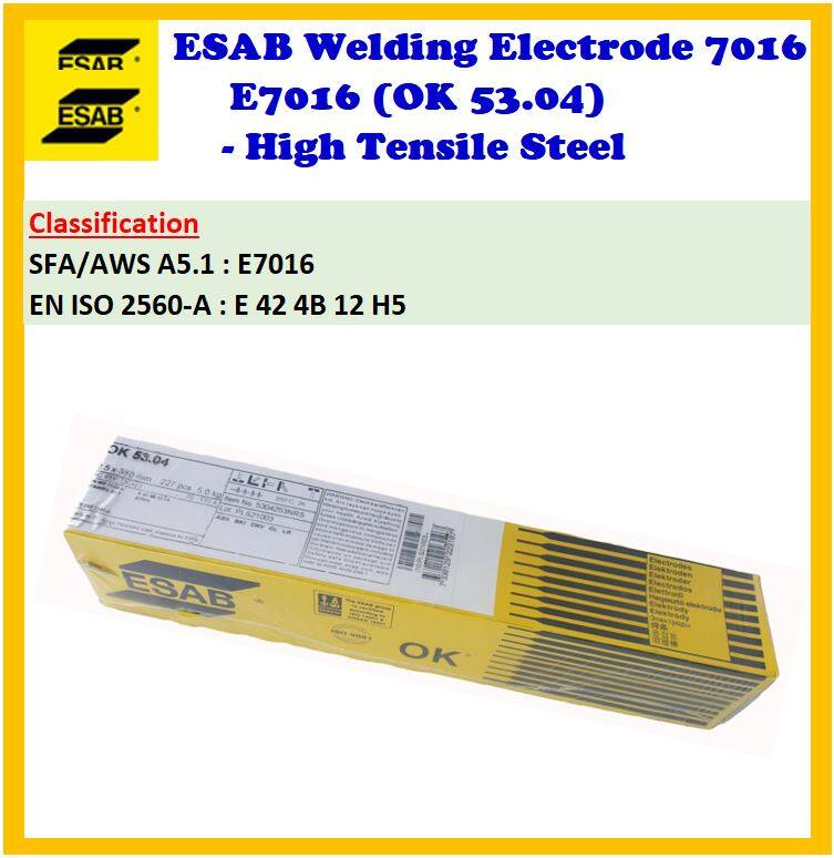 ESAB Welding Electrode 7016 / E7016 (OK 53.04) - High Tensile Steel ...