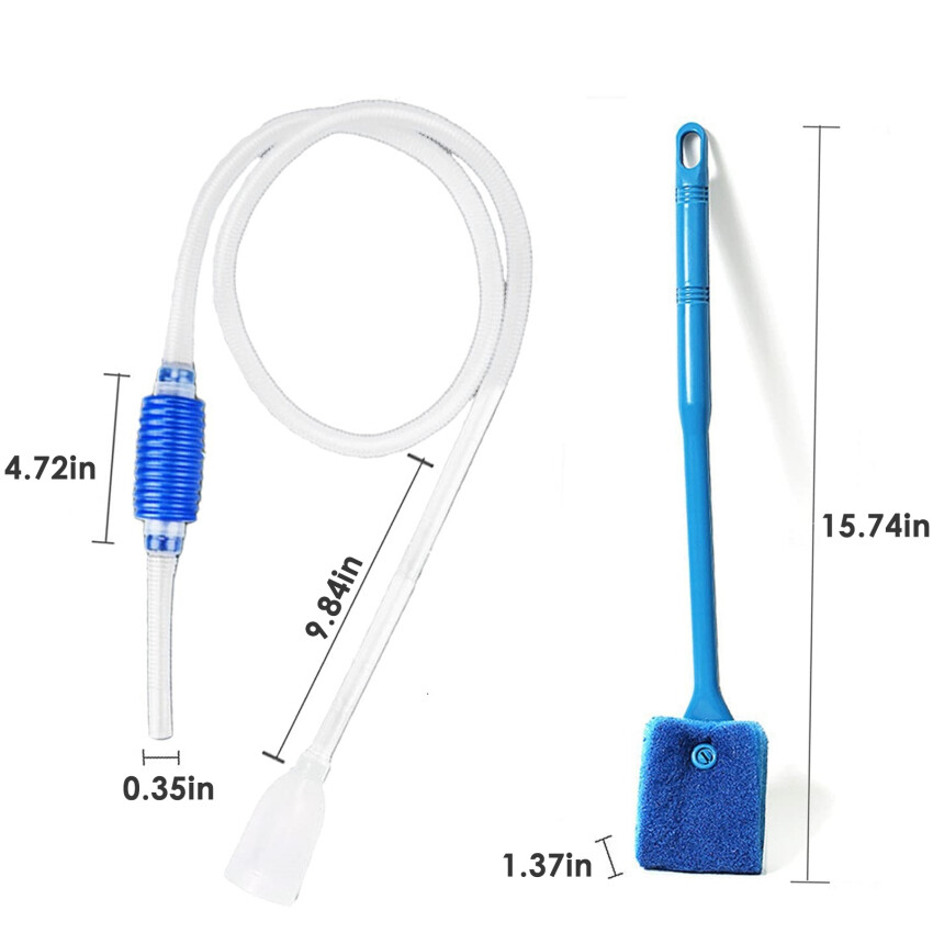 【In Stock】Aquarium Siphon Gravel Cleaner with Brush Hand Syphon Pump ...