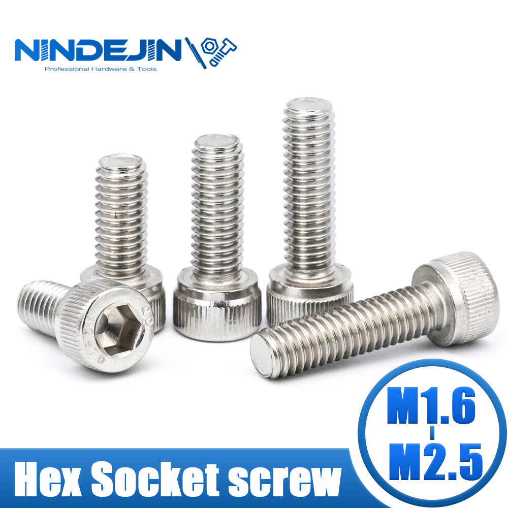 NINDEJIN Hex Socket Cap Head Screw 304 Stainless Steel Allen Bolt ...