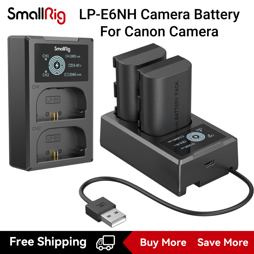 SmallRig LP-E6NH Rechargeable Batteries 2040mAh with USB Battery ...