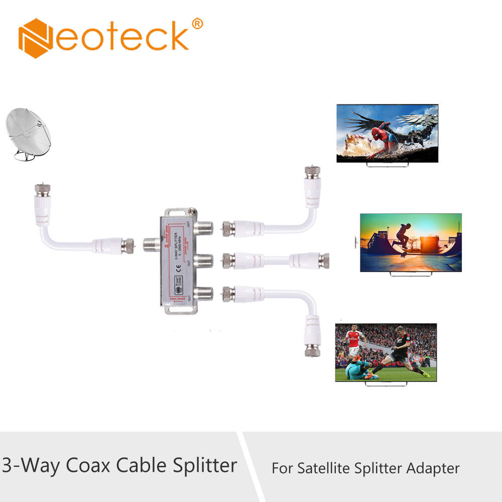 Neoteck 3 Way Broadband Splitter 2500MHz 3-Way Coax Cable Splitter Bi ...