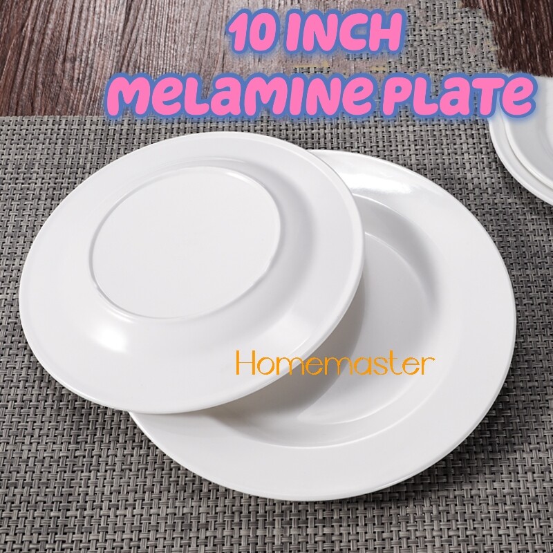 10 Inch White Melamine Restaurant Round Plate餐厅圆盘 Pinggan Bulat Restoran Melamin Putih ...