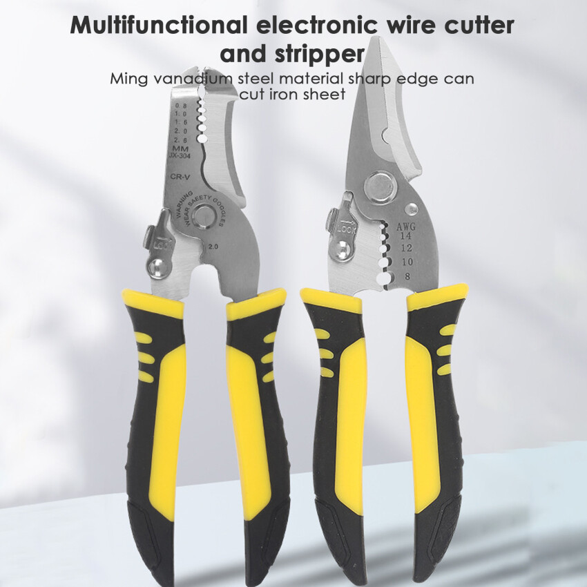 คีมตัดสายไฟแบบมัลติฟังก์ชั่นคีมตัดสายไฟคีมหนีบและปอกเครื่องมือช่างที่ ...