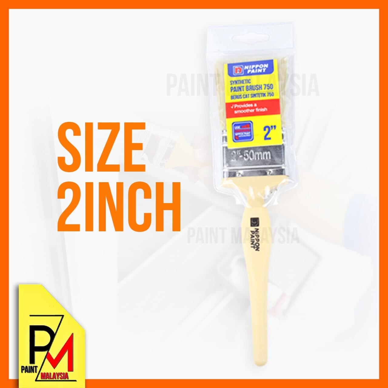 NIPPON PAINT Halal Nylon Synthetic Paint Brush Berus Cat Sintetik Berus ...