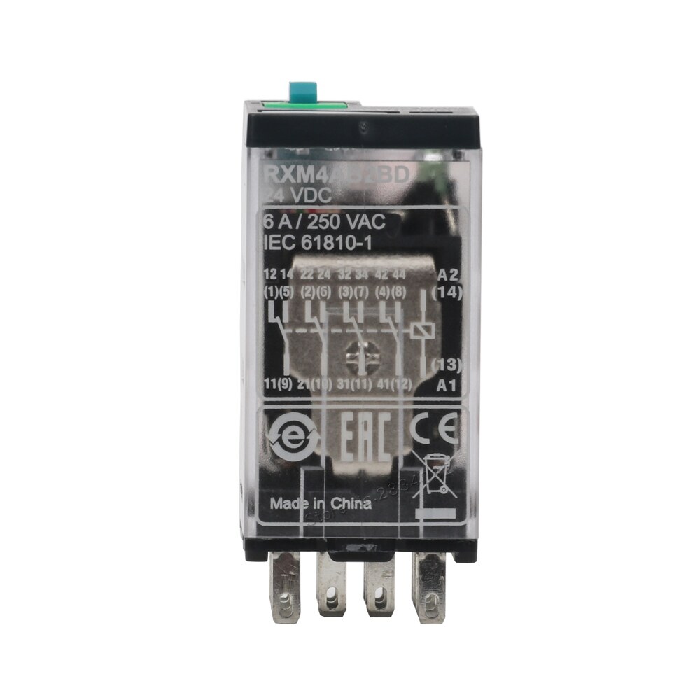 24vdc Coil Mini Small Relay Led 14 Pin 4no4nc Rxm4ab2bd Testing Push ...