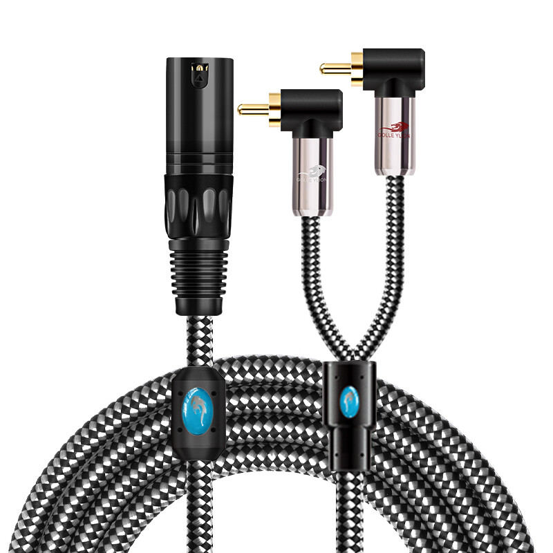 GOLLEY LION High Quality XLR Male to 2 x Phono RCA Plug Adapter Y ...