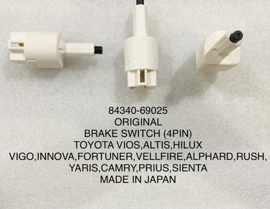84340-69025 ORIGINAL BRAKE SWITCH 4PIN FOR USE ON: TOYOTA VIOS,ALTIS ...
