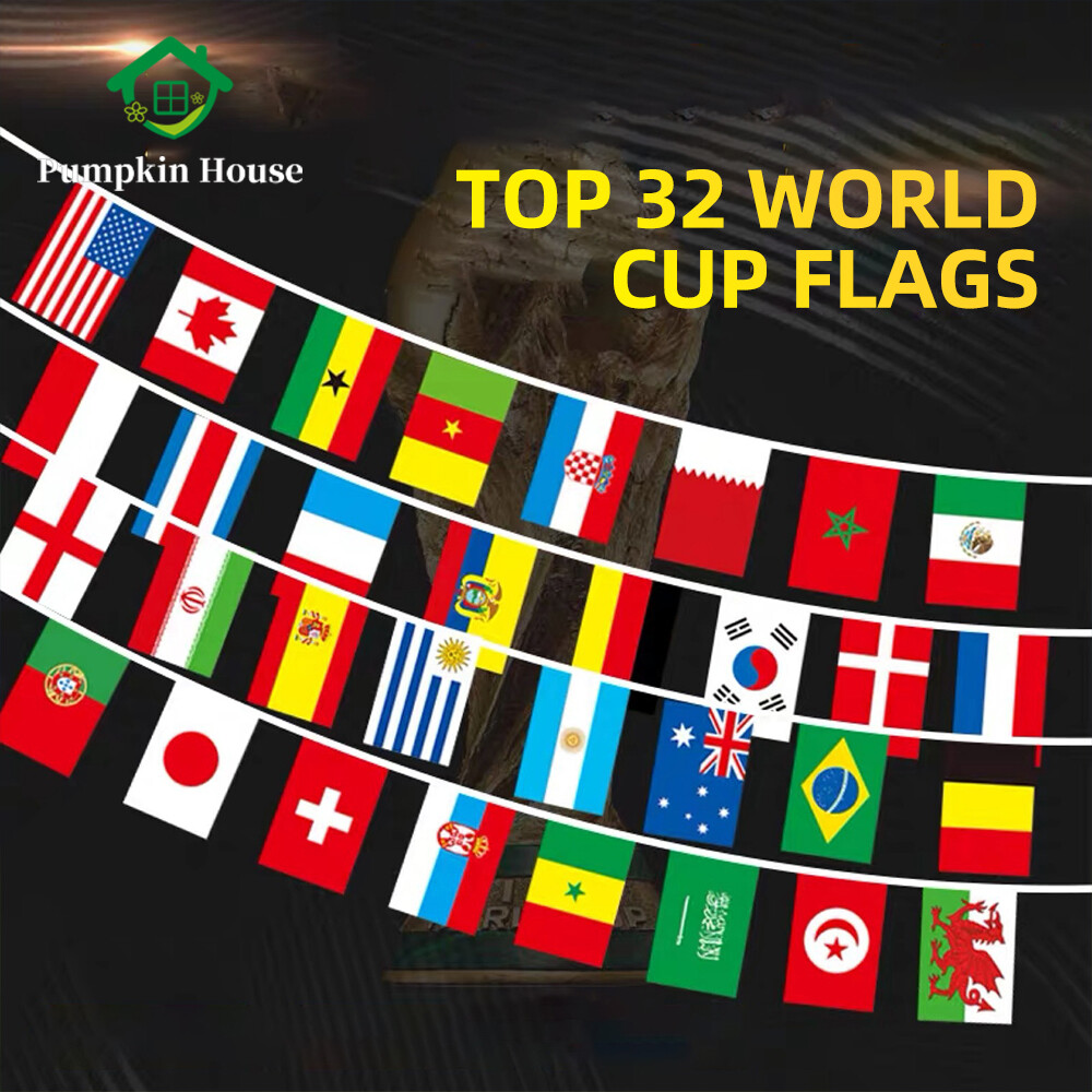 Qatar 2022 World Cup Flag String Flag 32 Strong National Team Flag ...