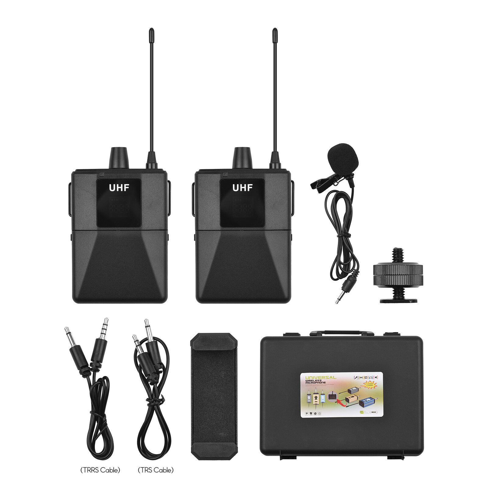 Ammoon UHF ไร้สายไมโครโฟนระบบ Body-Pack Lavalier รีซีฟเวอร์ไมโครโฟนไร้ ...