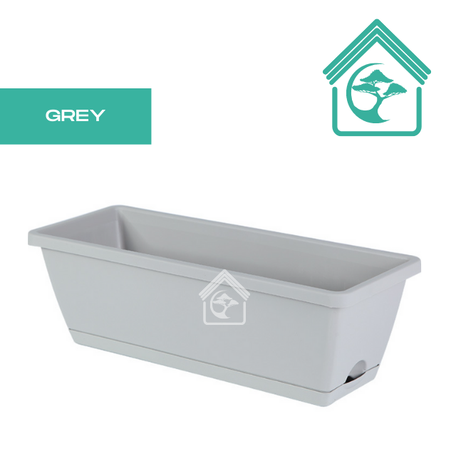 [WITH TRAY] Nordic Style Long Rectangular Plastic Flower Planter Box ...