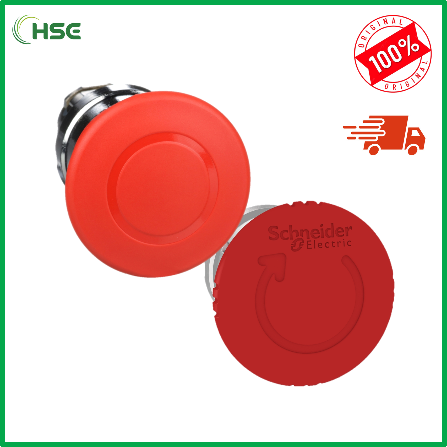 SCHNEIDER ELECTRIC Harmony XB4 ZB4B Emergency Stop 40mm Red Pushbutton ...