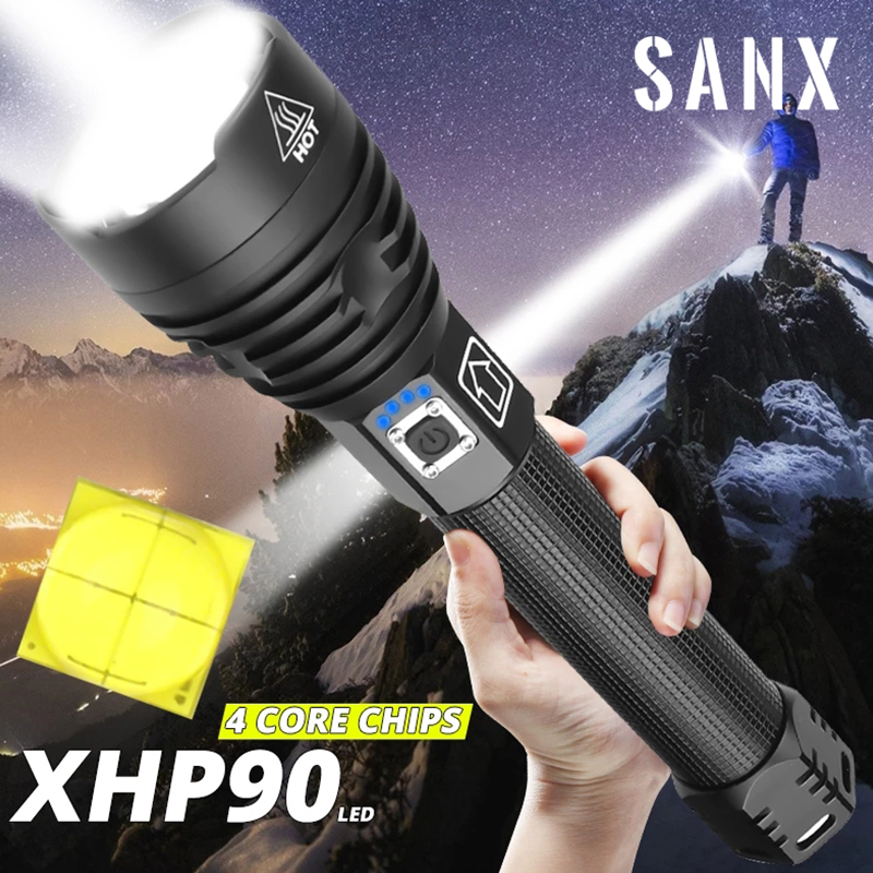 SANX XHP90 300000LM Super Powerful Zoom LED Flashlight | Lazada